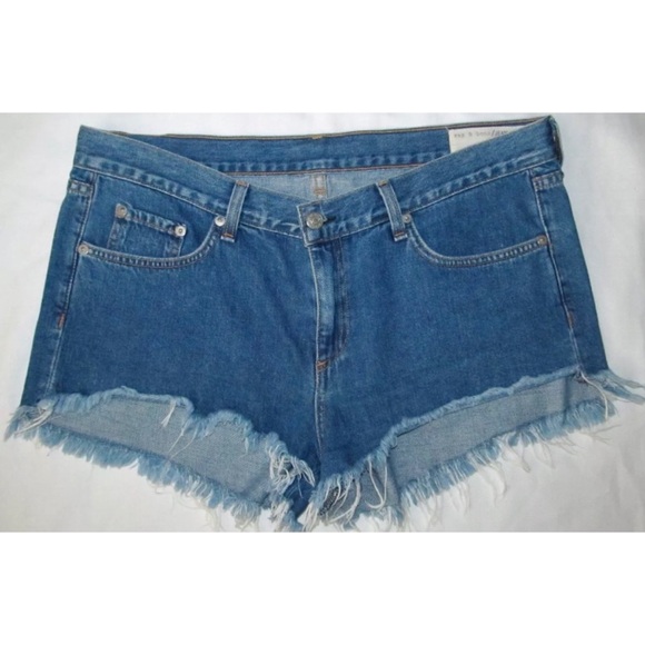 rag & bone | Shorts | Rag Bone Medium Blue Cut Off Raw Hem Mid Rise ...